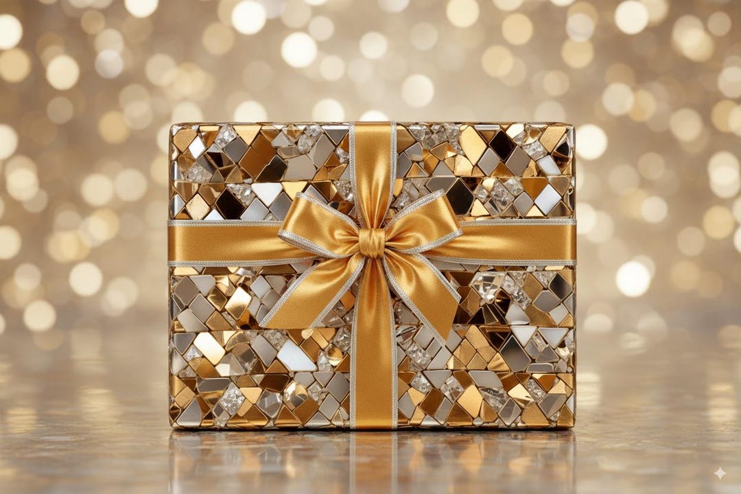 Metallic Mosaic Wrapping Paper: Abstract Formal Gold Gift Wrap - Etsy