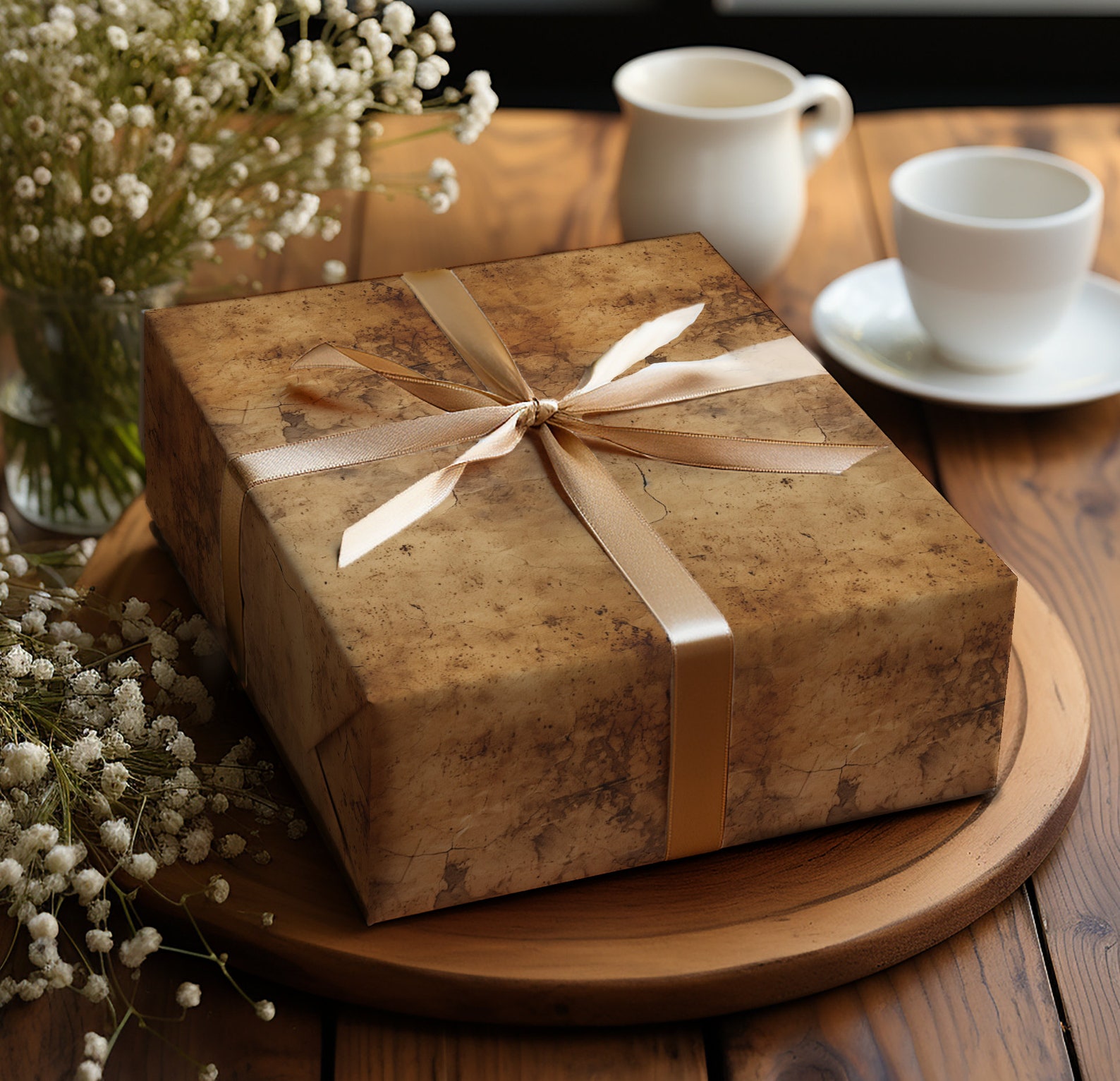 Damaged Looking Brown Wrapping Paper Distressed Worn Out Pattern Brown ...