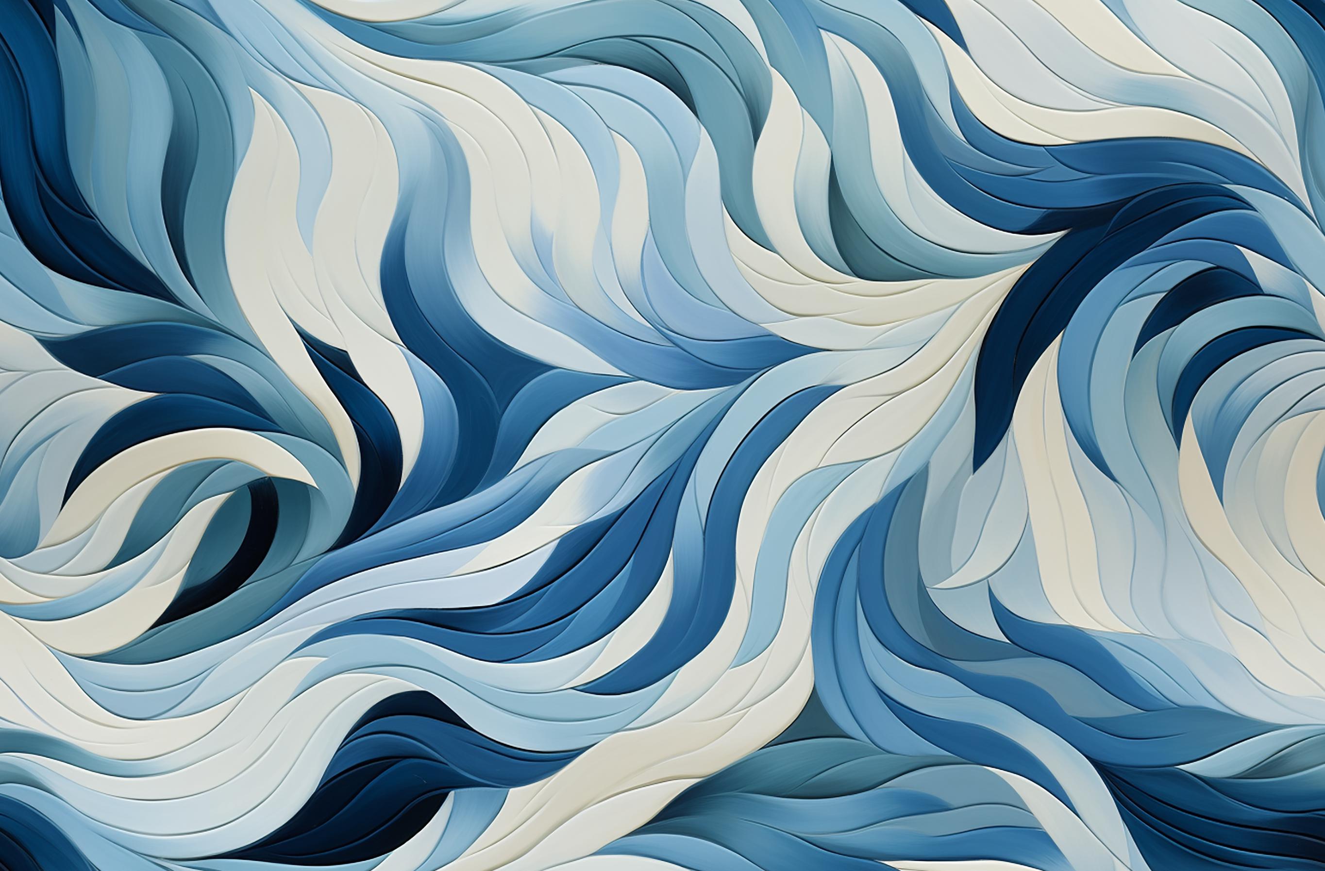 Blue & White Wavy Line Digital Paper: Scrapbook, Junk Journal (PNG ...