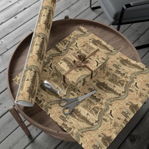 Vintage Map Themed Wrapping Paper Antique Adventure Gift Wrap Rustic ...