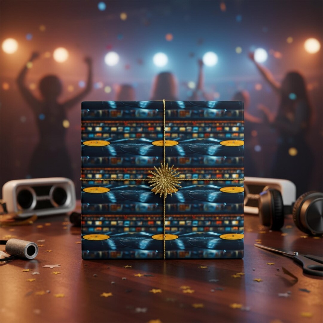 Retro Vinyl Record Gift Wrap: Music Lover Wrapping Paper - Etsy