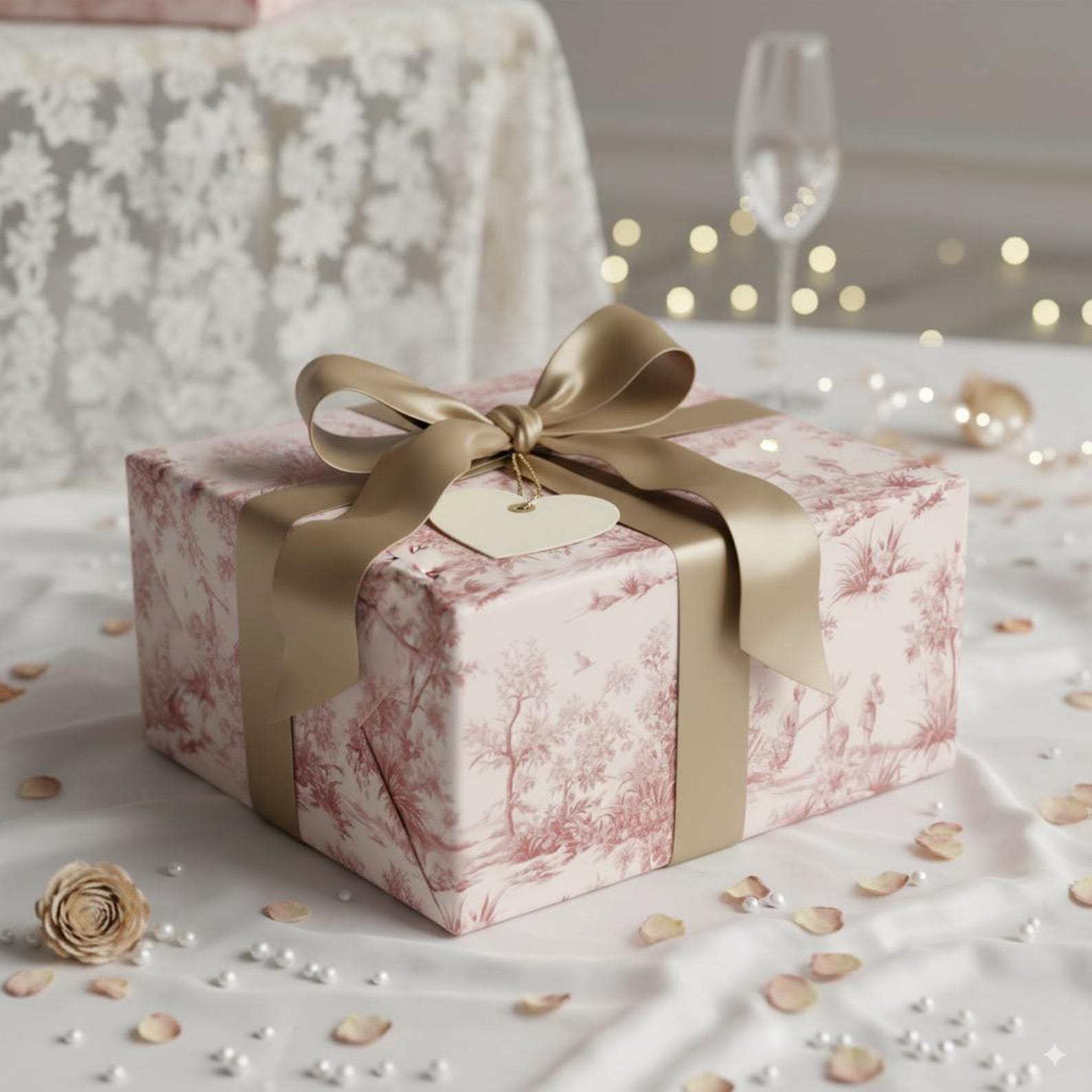 Pink Winter Toile Gift Wrap: Snowy Forest Chinoiserie Paper - Etsy