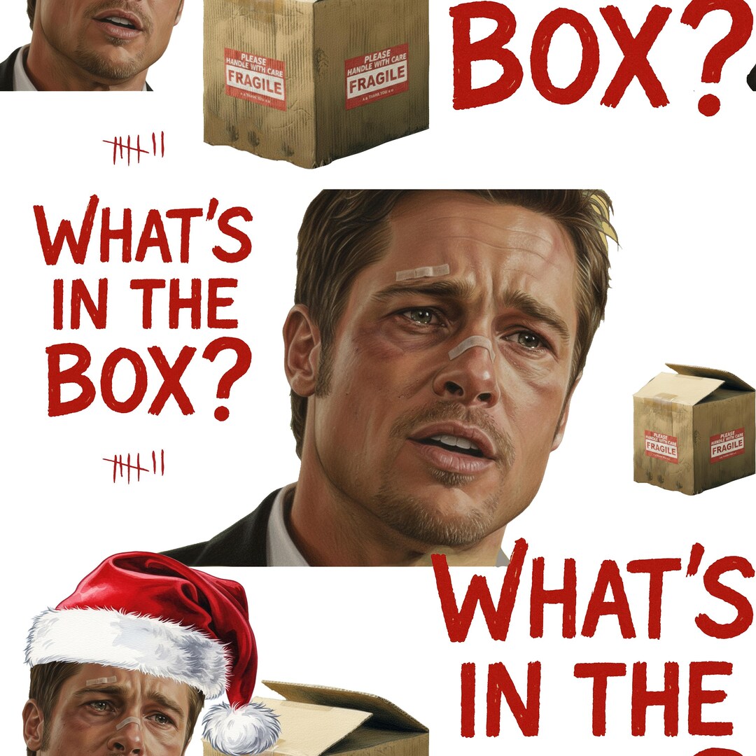 What's in the Box? Gift Wrap | Brad Pitt Movie Fan Paper | Se7en Parody ...