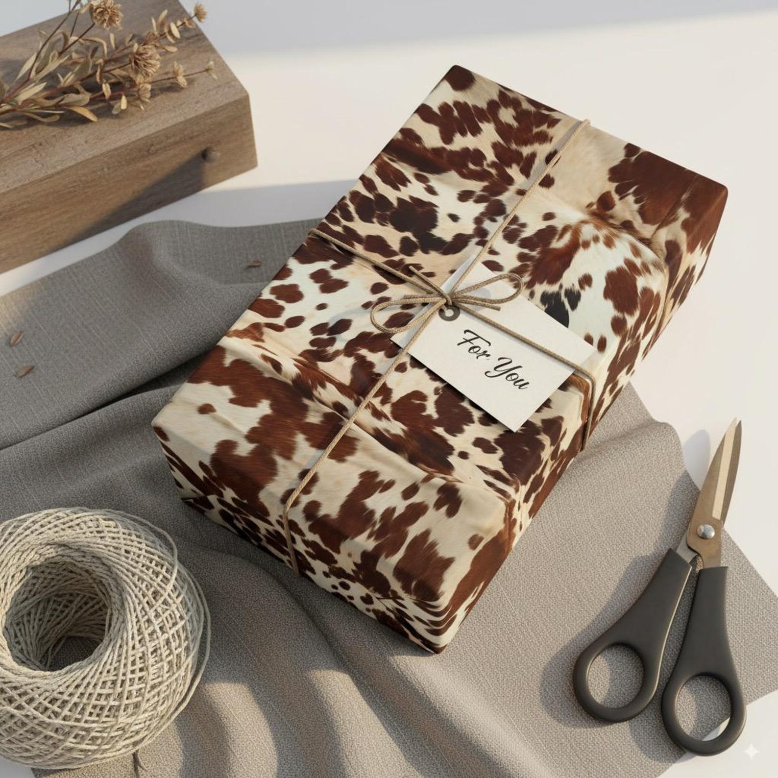 Cowhide Gift Wrap: Rancher Western Wrapping Paper, Cowboy Gift - Etsy