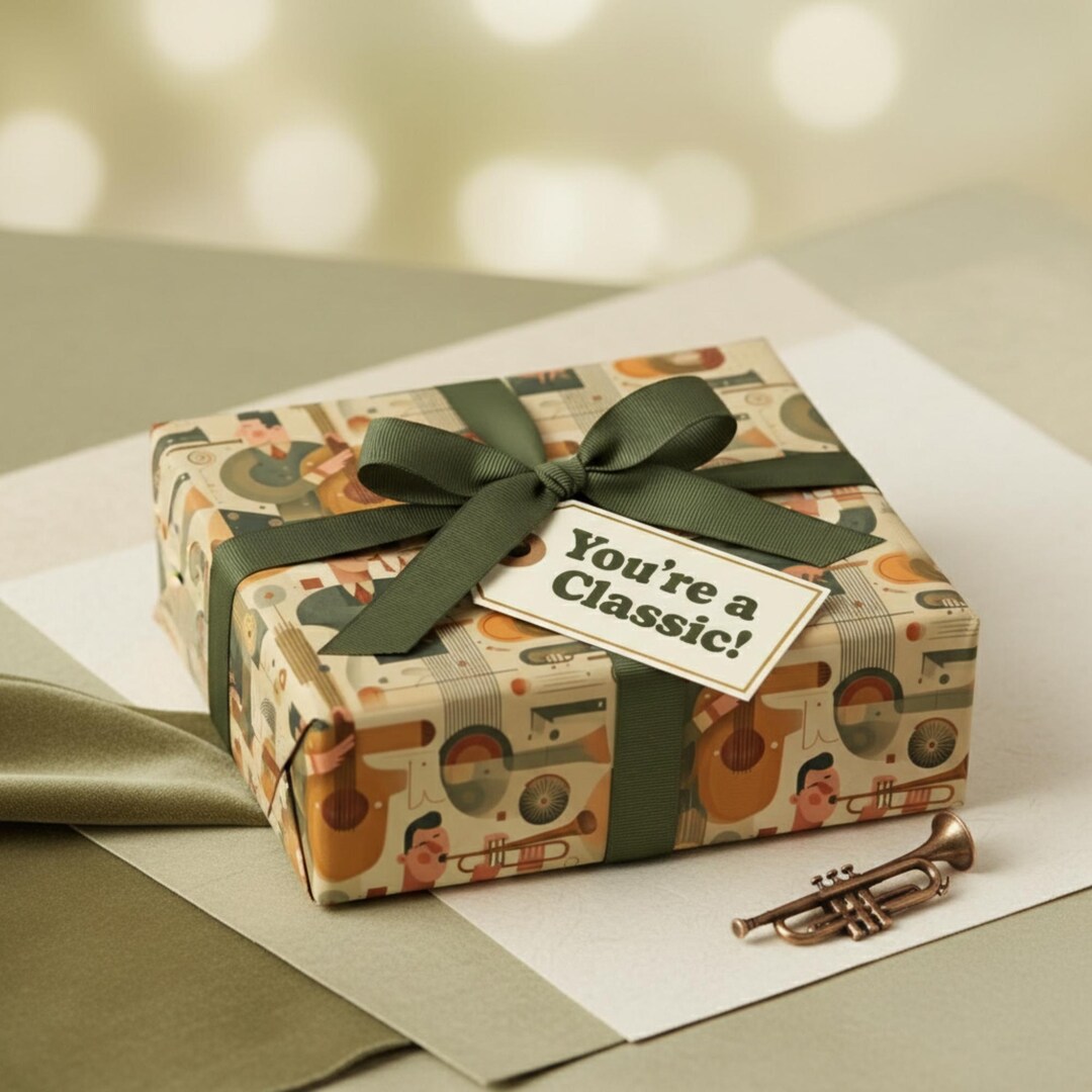 Retro Jazz Band Wrapping Paper: Music Theme Gift Wrap - Etsy