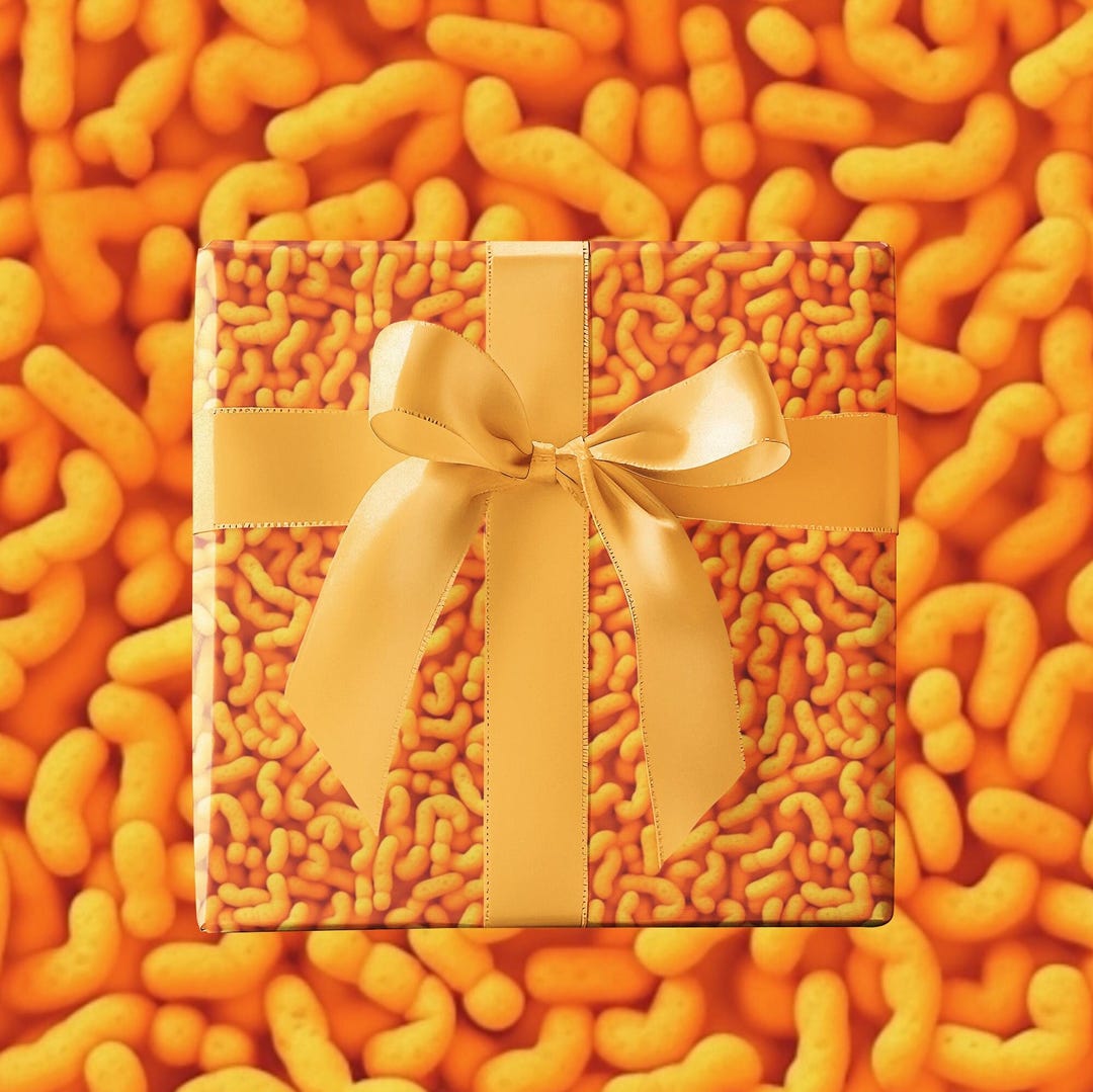 Cheese Puff Wrapping Paper Orange Cheese Chips Gift Wrap W Closeup ...