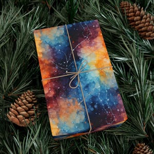 Galaxy Wrapping Paper Abstract Art Outer Space Paper Colorful Nebula ...