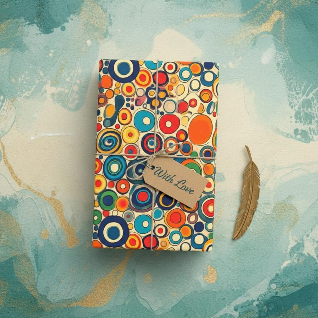 Retro Circles Wrapping Paper: Vibrant Art Deco Gift Wrap - Etsy