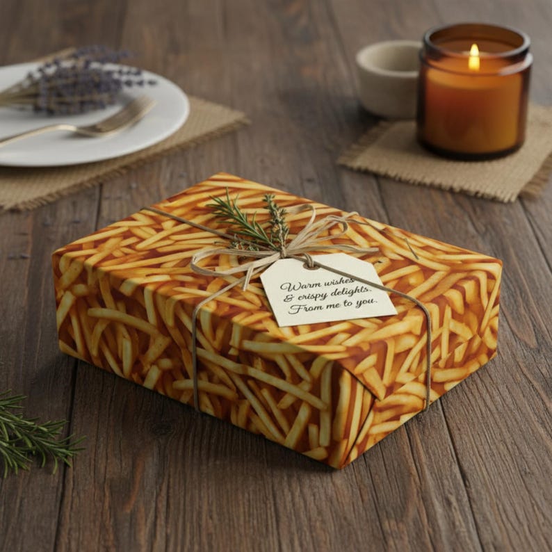 French Fry Wrapping Paper: Fun Foodie Gift Wrap - Etsy