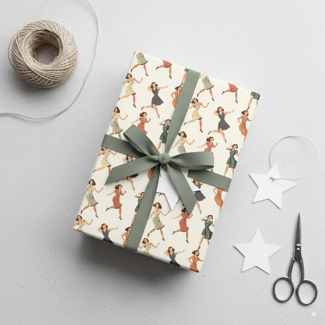 Vintage Dancing Ladies Wrapping Paper: Retro 1950s Style Gift Wrap - Etsy