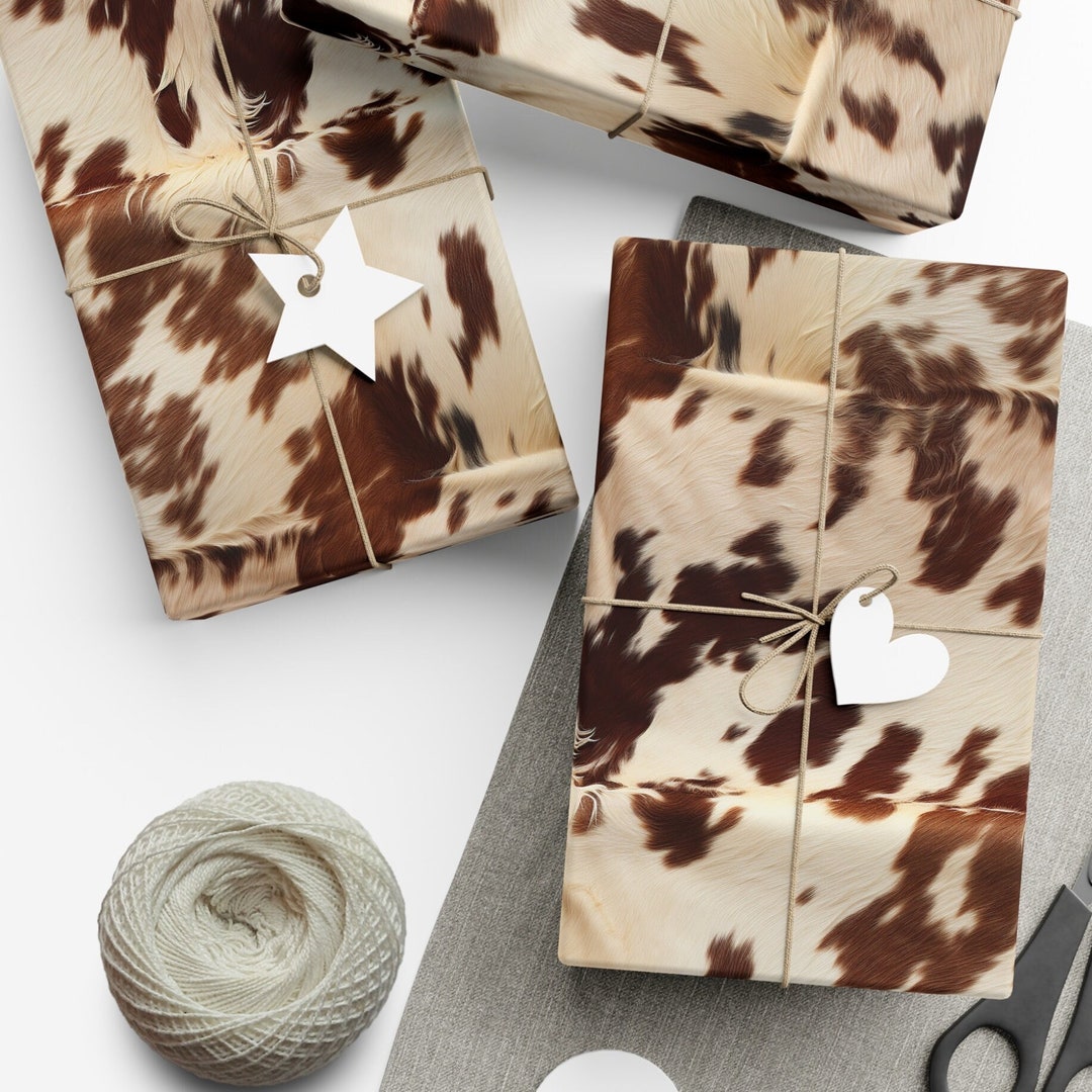 Cowhide Gift Wrap Beef Wrapping Paper Spotted Milk Cow Bull Gift Wrap ...
