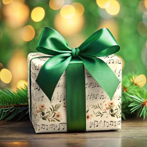 Vintage Music Sheet Flower Wrapping Paper Musical Notes Gift Wrap ...