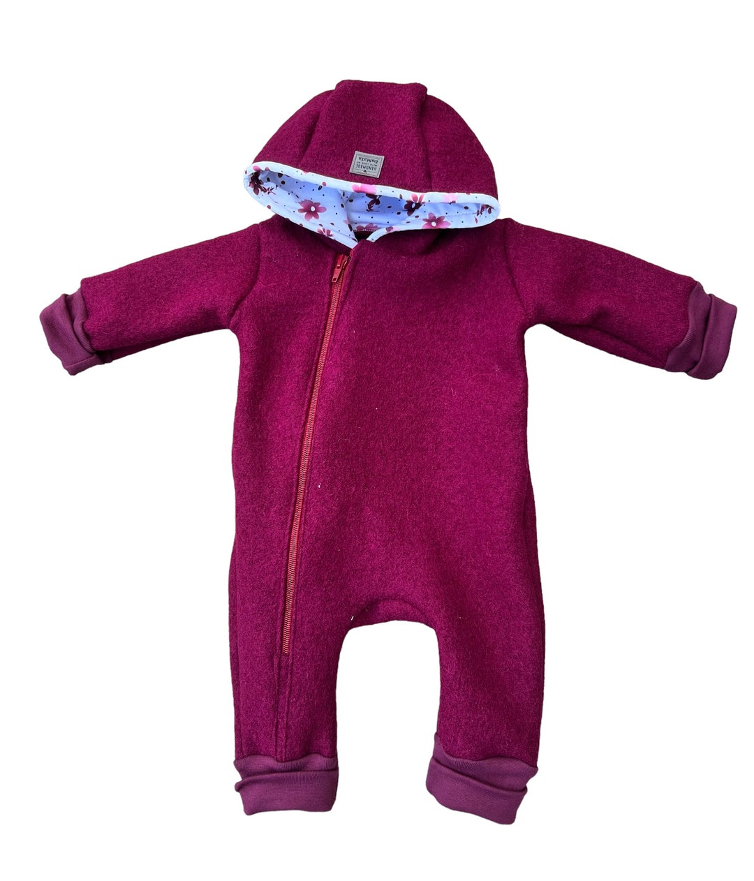 Wool Walk Overall Flowers Bordeaux Walkloden Wool Walk Suit Wool Suit ...