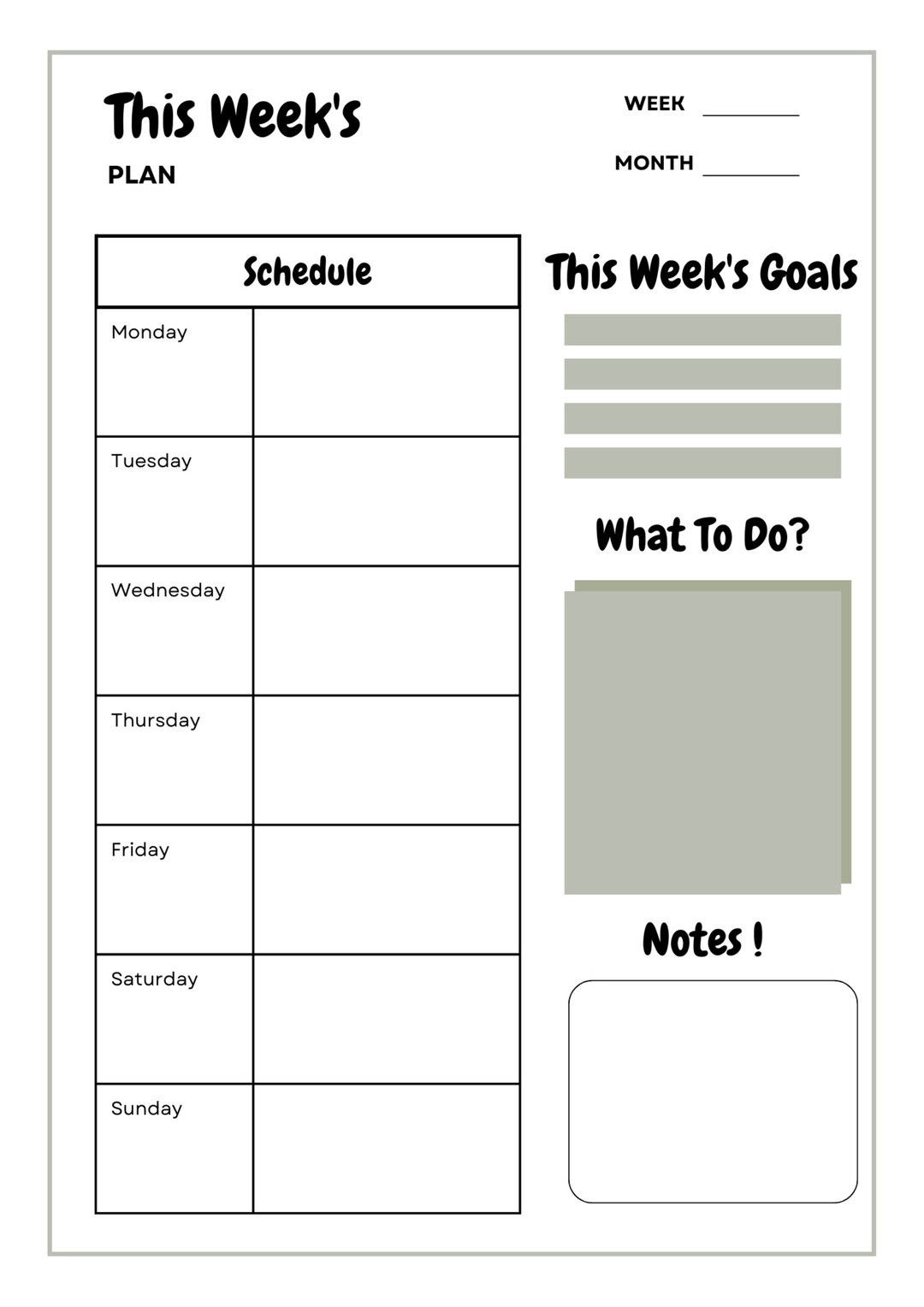 Digital Weekly Planner Templates - Etsy