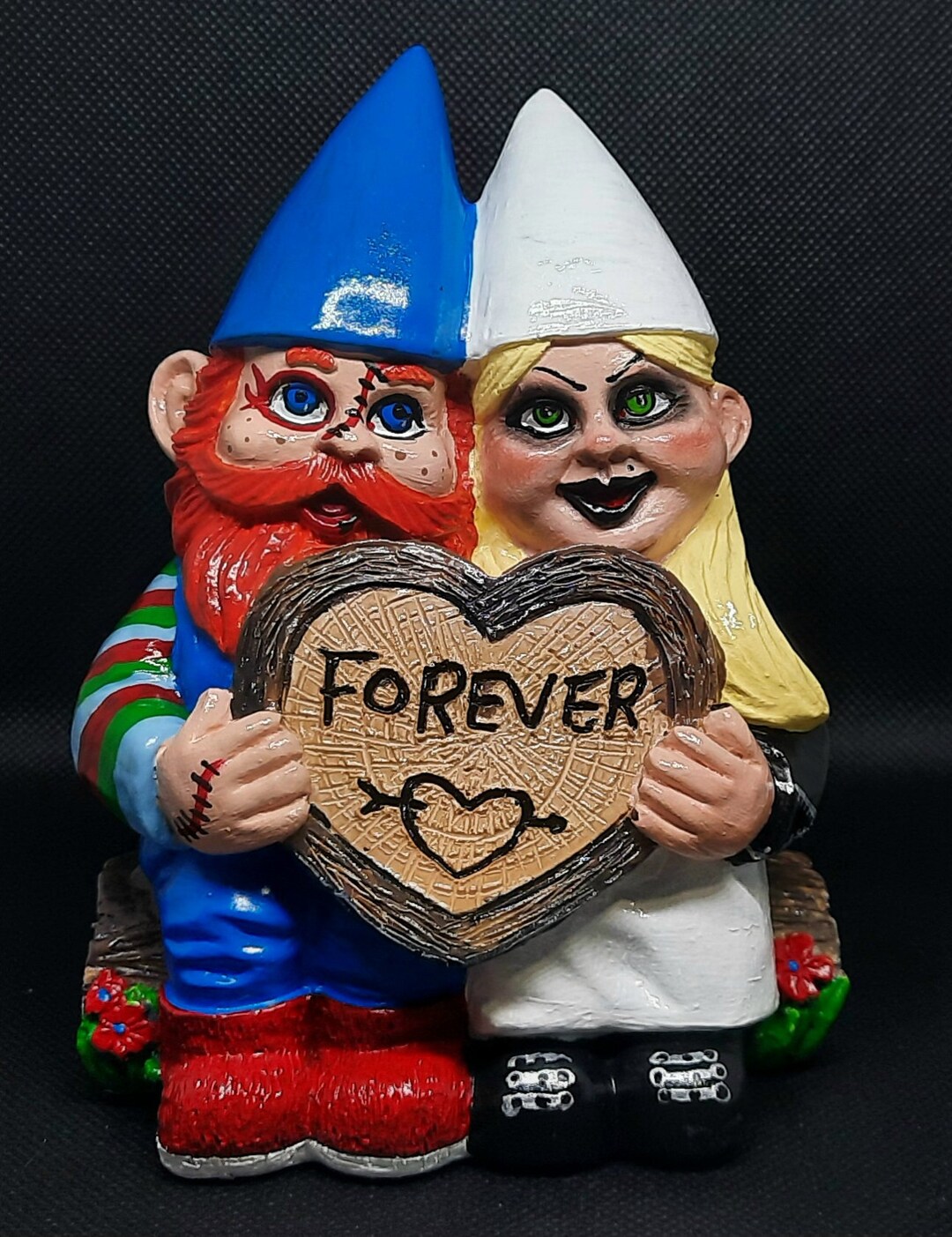 Bride of Chucky Hand Painted Chucky and Tiffany Gnome Couple - Etsy