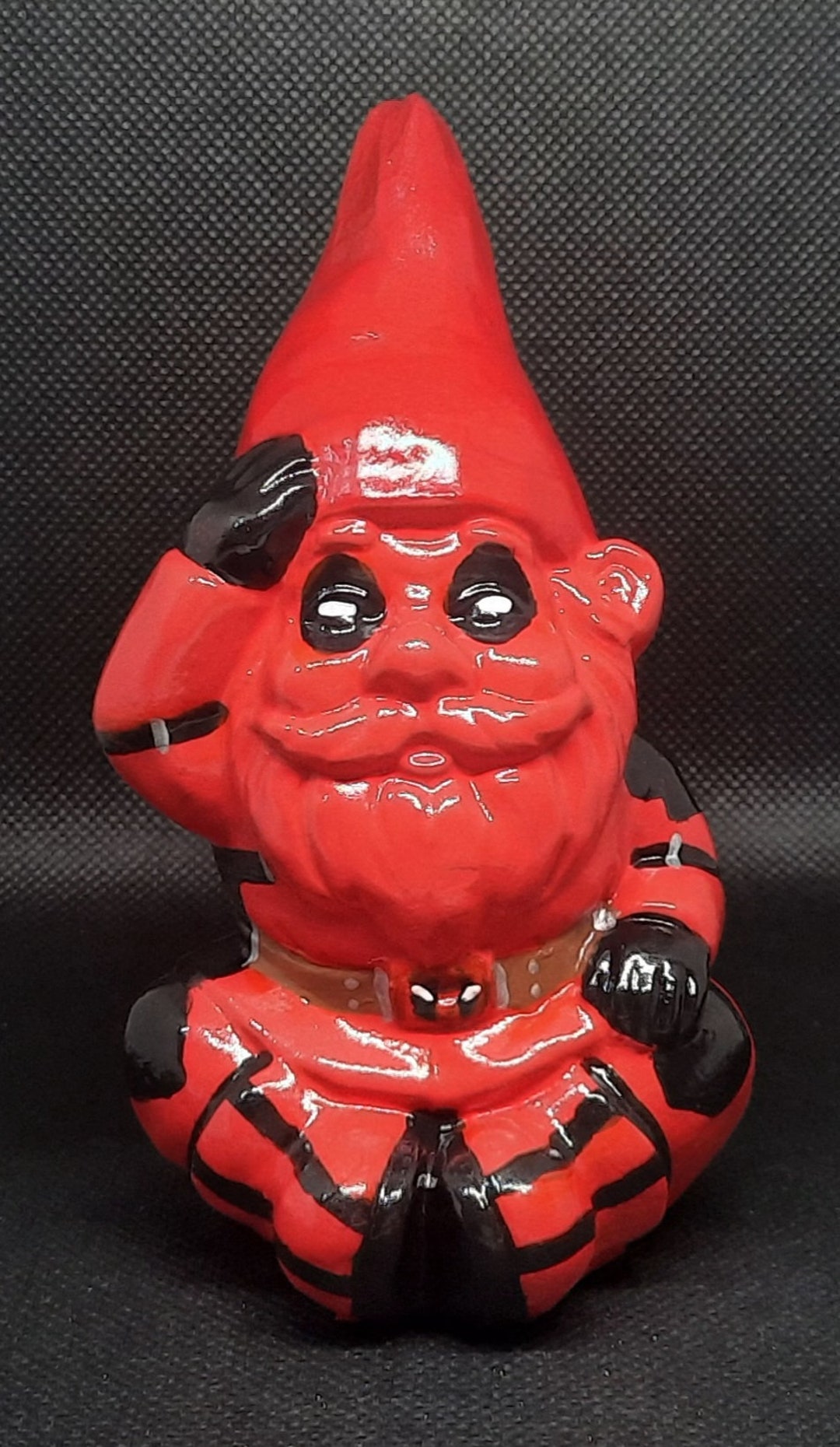 Hand Painted Deadpool Gnome - Etsy