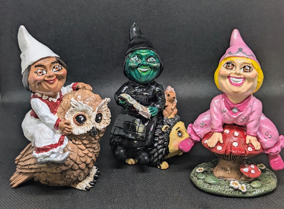 3 Piece Hand Painted Wicked Gnome Set - Etsy
