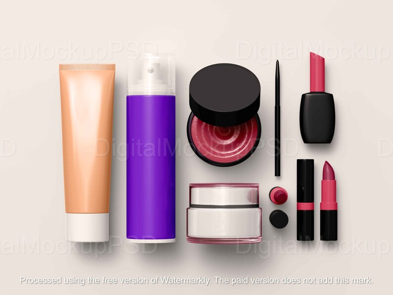 Makeup Branding Presentation, Custom Cosmetic Set Mockup With Logo ...