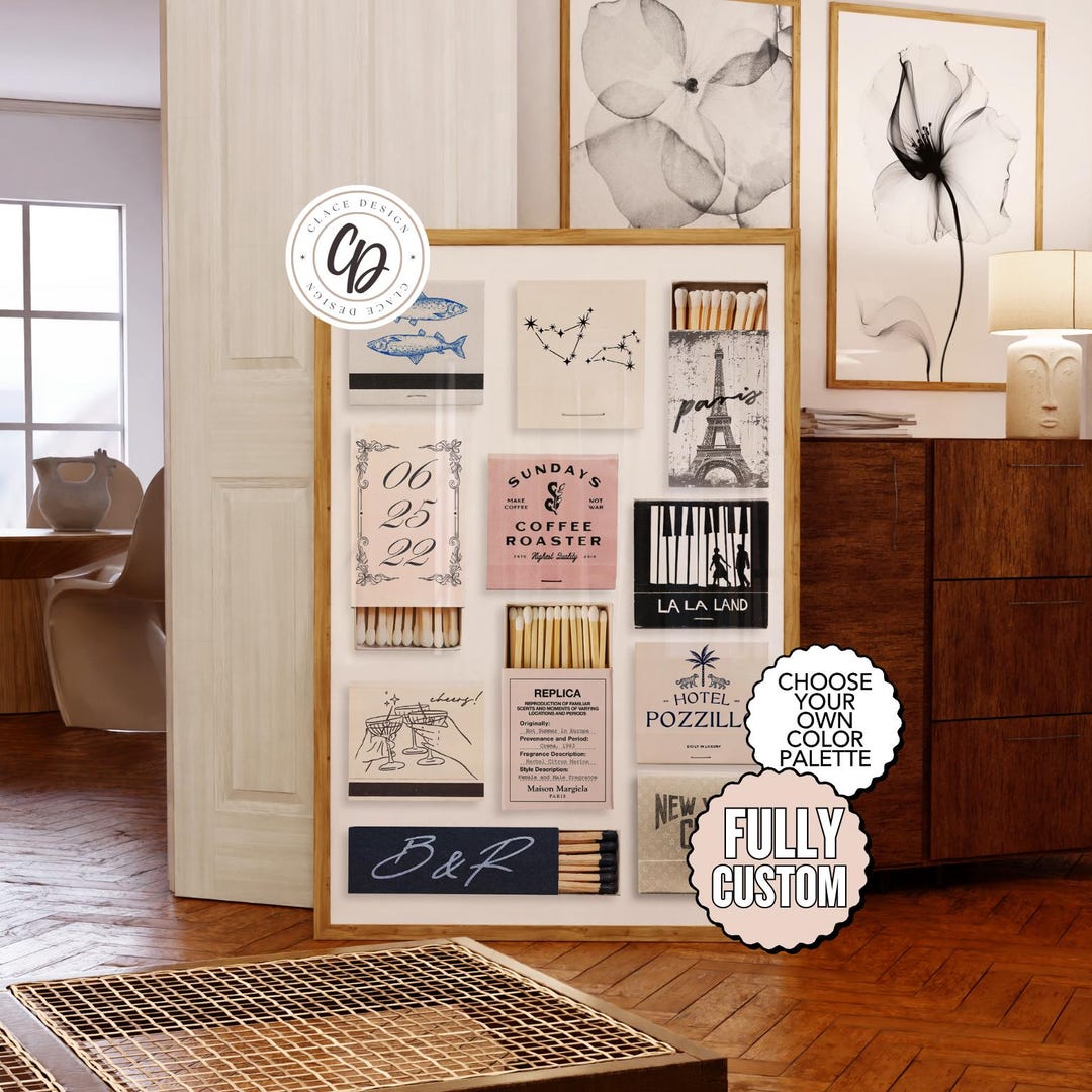 Custom Matchbook Art, Matchbook Poster, Personalized Matchbox Gift ...