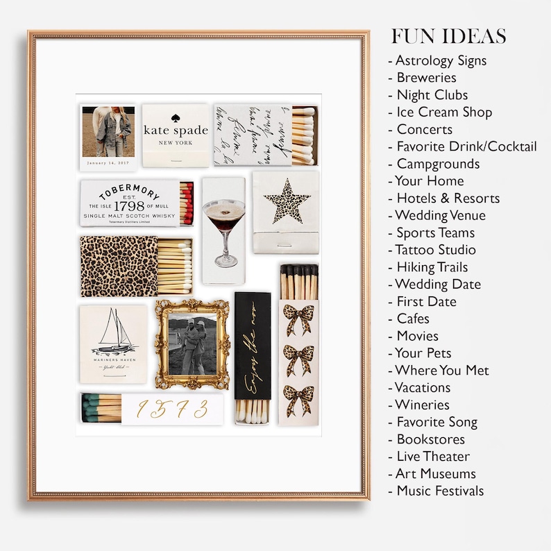 Custom Matchbook Art, Matchbook Poster, Personalized Matchbox Gift ...