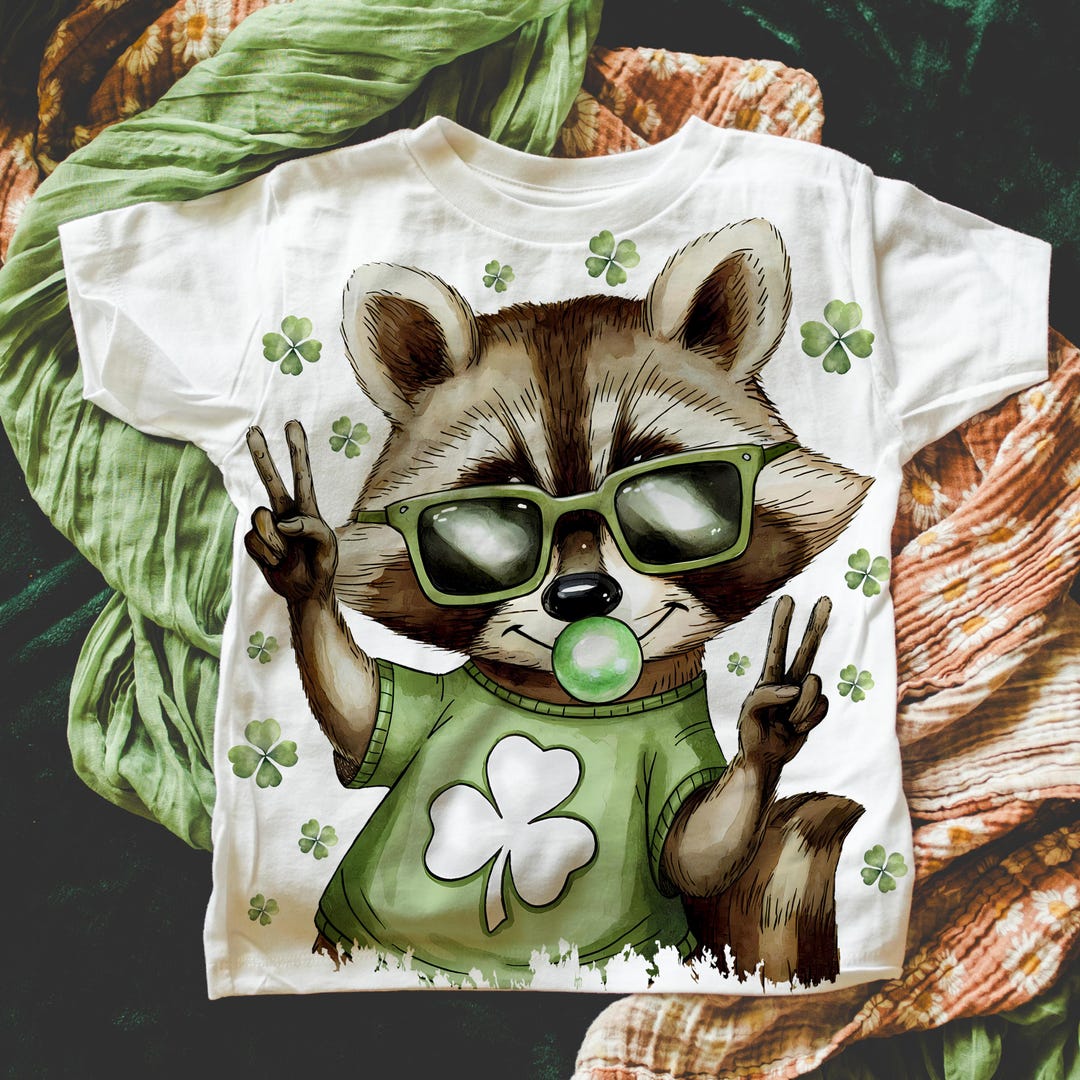 Funny Raccoon St. Patrick's Day Png, Retro St Patricks Day Png ...