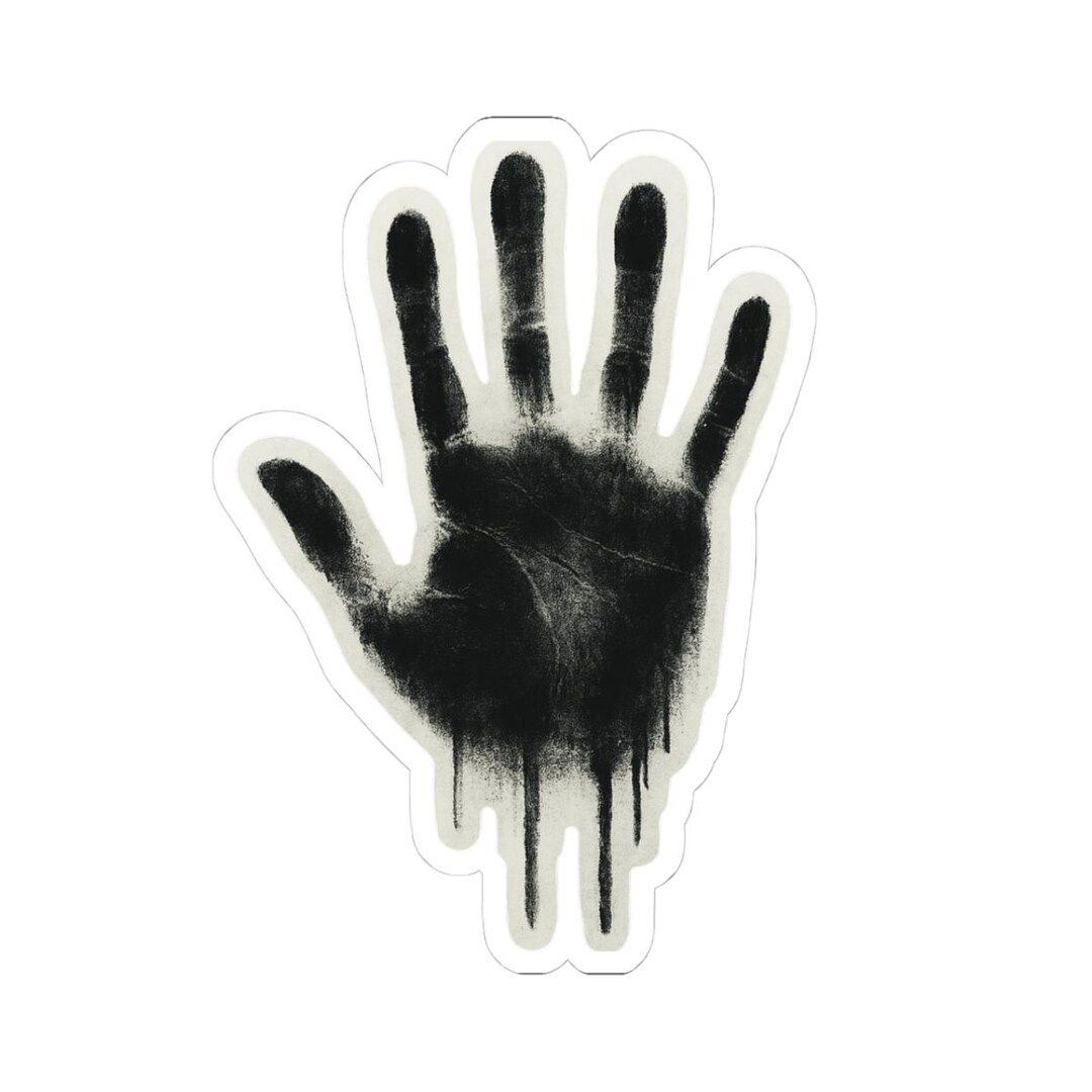 Death Stranding Handprint Sticker Black Ink Drip Design | Ghostly Vinyl ...