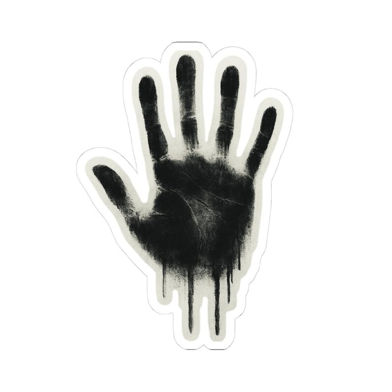Death Stranding Handprint Sticker Black Ink Drip Design | Ghostly Vinyl ...