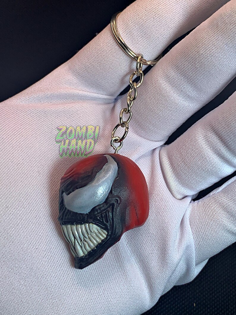 Venom Symbiote Head Helmet Keychain Keyring, Symbiote Keychain, Venom ...