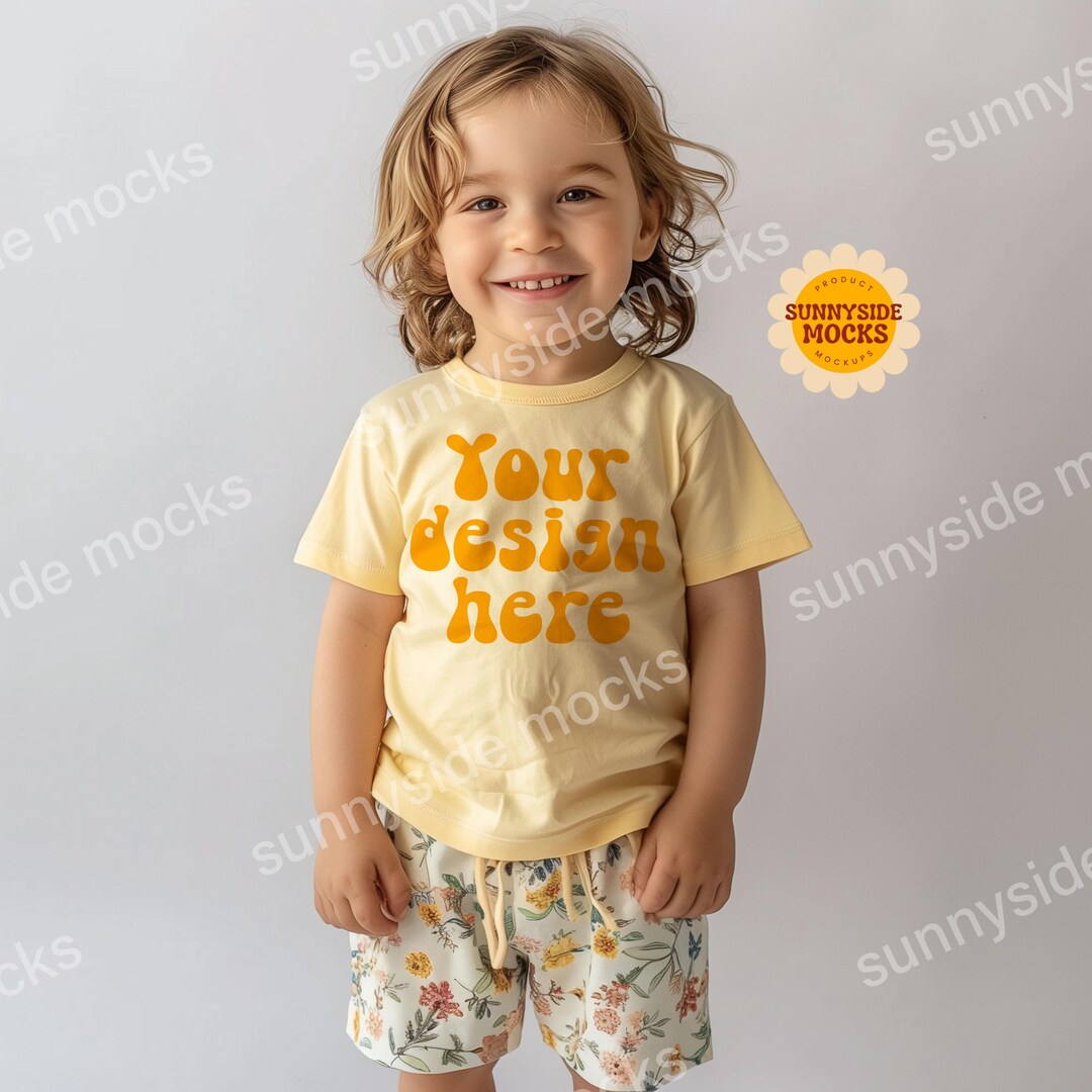 Rabbit Skins 3321 Mock, Kids Butter T Shirt Mock Up, Toddler Mockup ...
