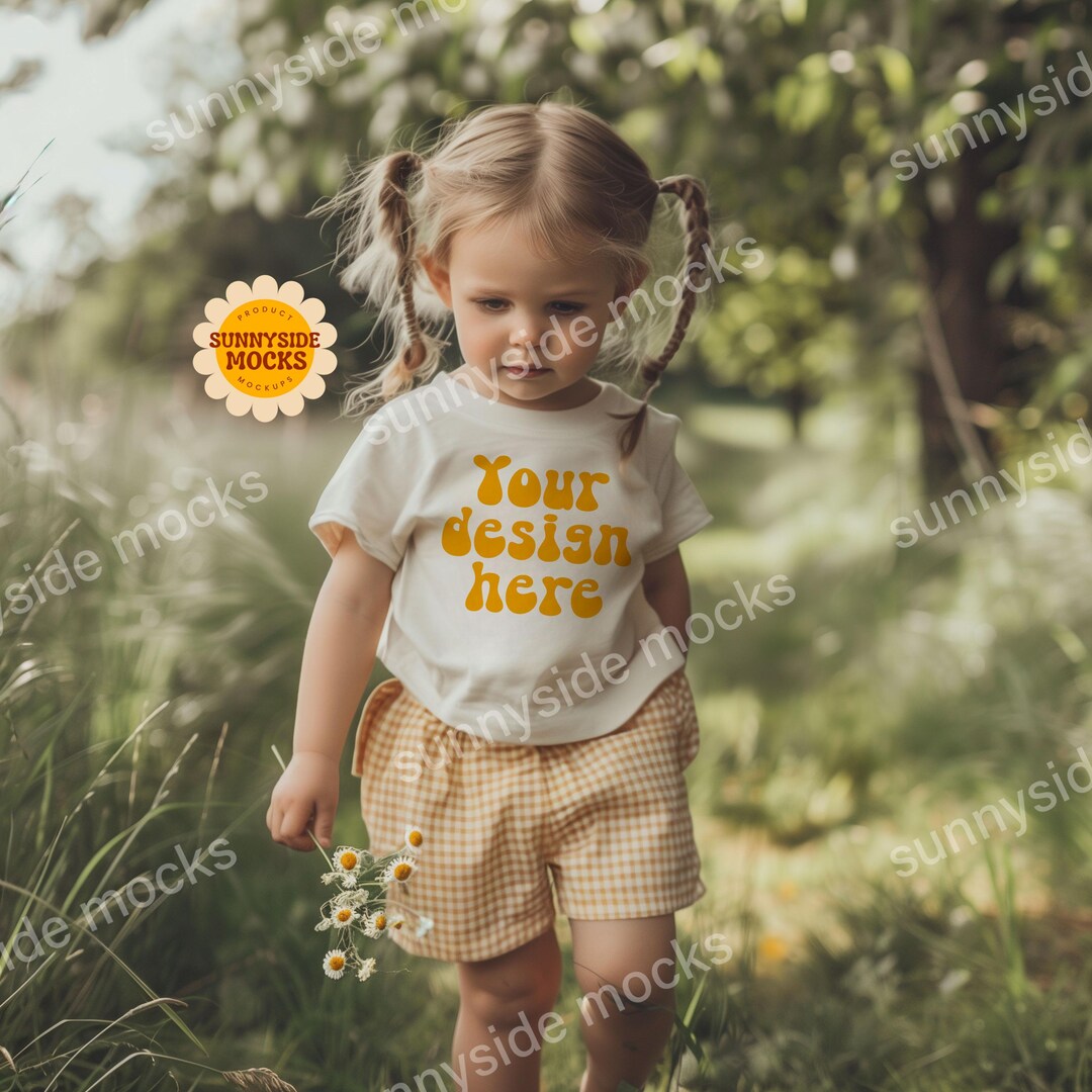 Rabbit Skins 3321 Mock, Kids Natural T Shirt Mock Up, Toddler Girl ...