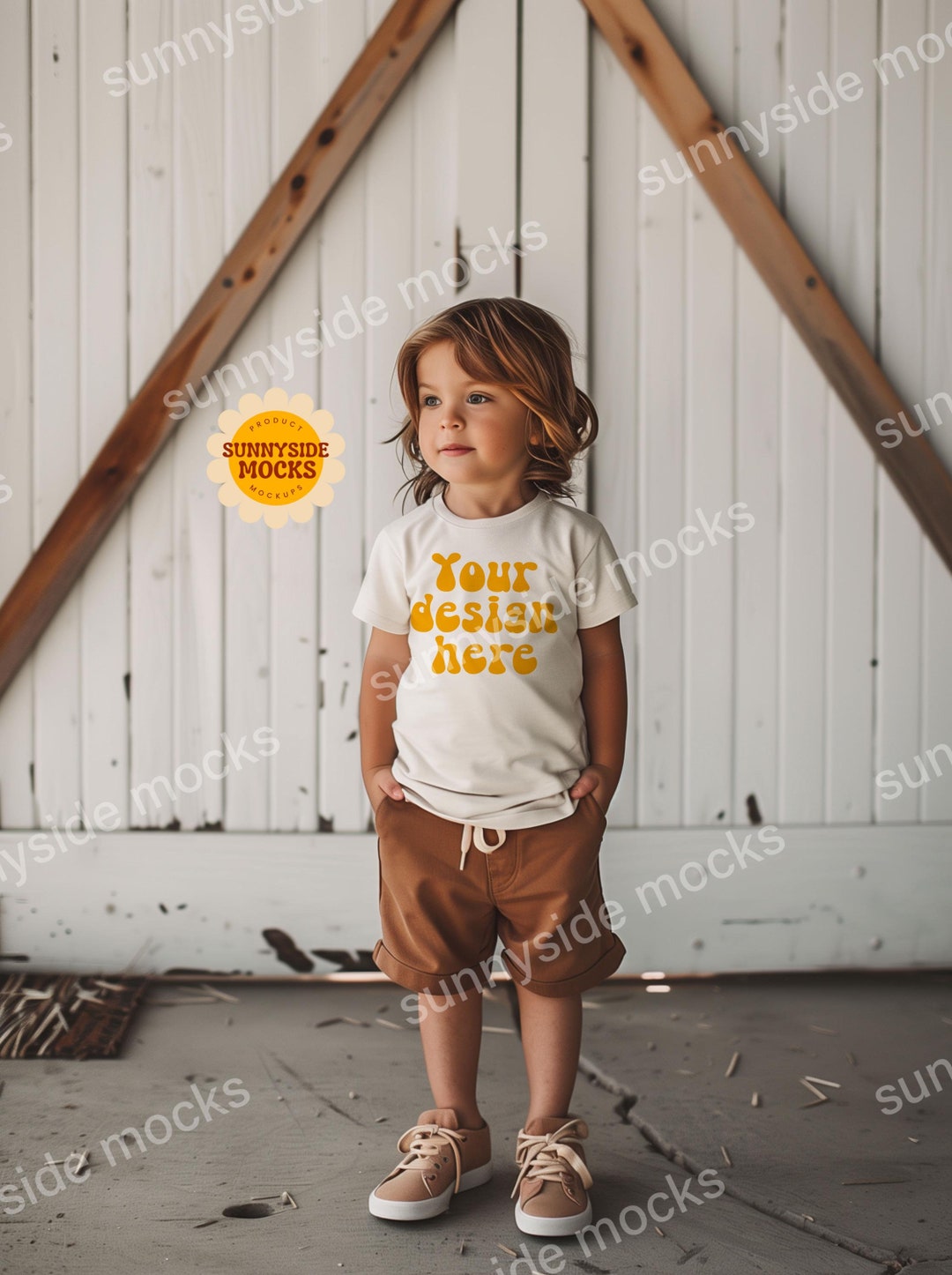 3301t Rabbit Skins Mock, Kids Natural T Shirt Mock Up, Toddler Mockup ...