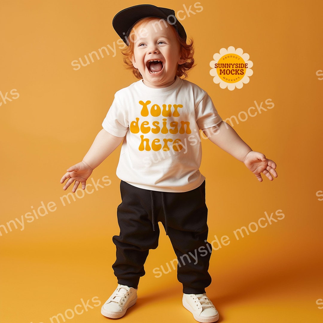 3301t Rabbit Skins Mock, Kids White T Shirt Mock Up, Toddler Mockup ...