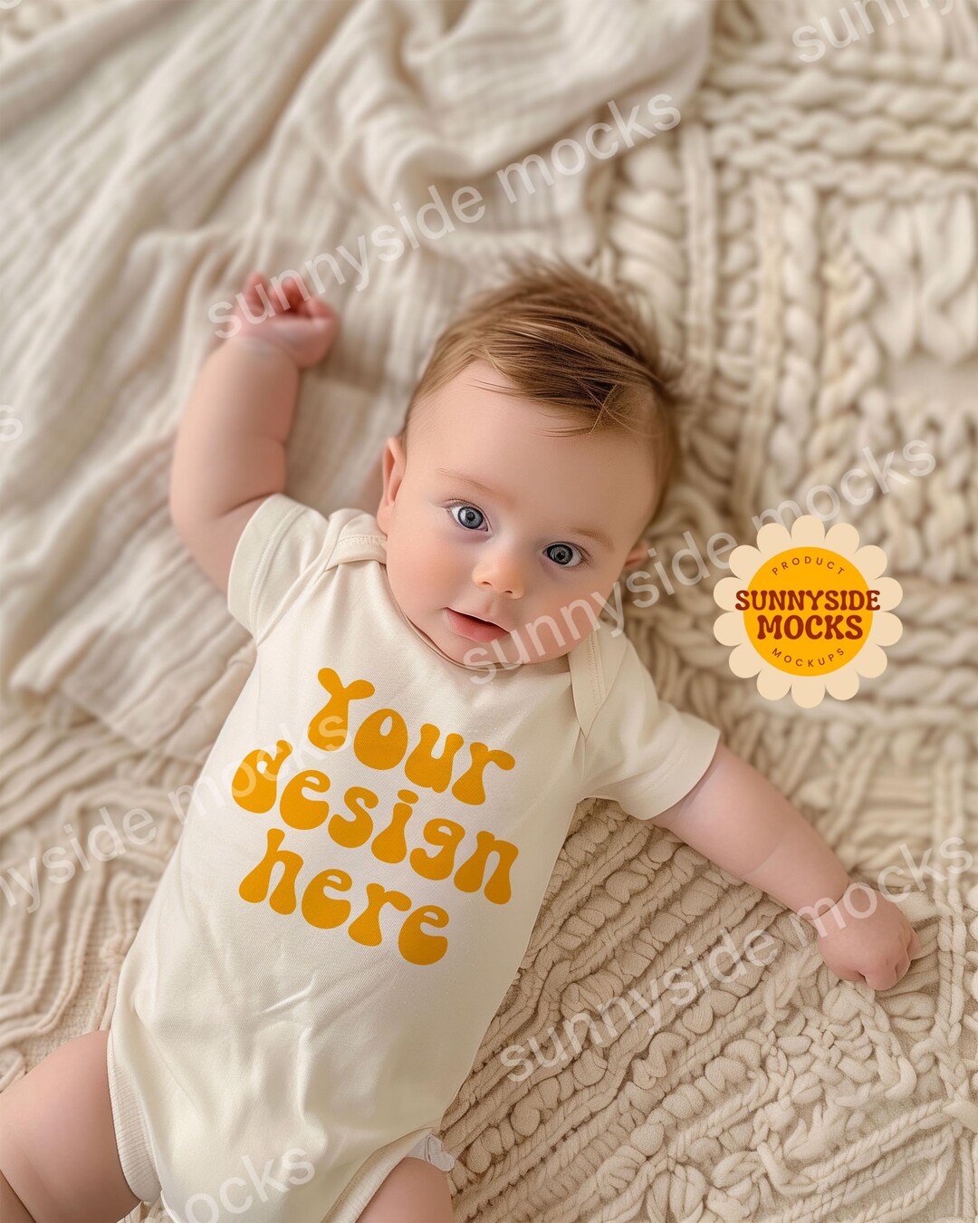 Rabbit Skins 4400 Mock, Baby Onesie Flat Lay Mock Up, One Piece Mockup ...