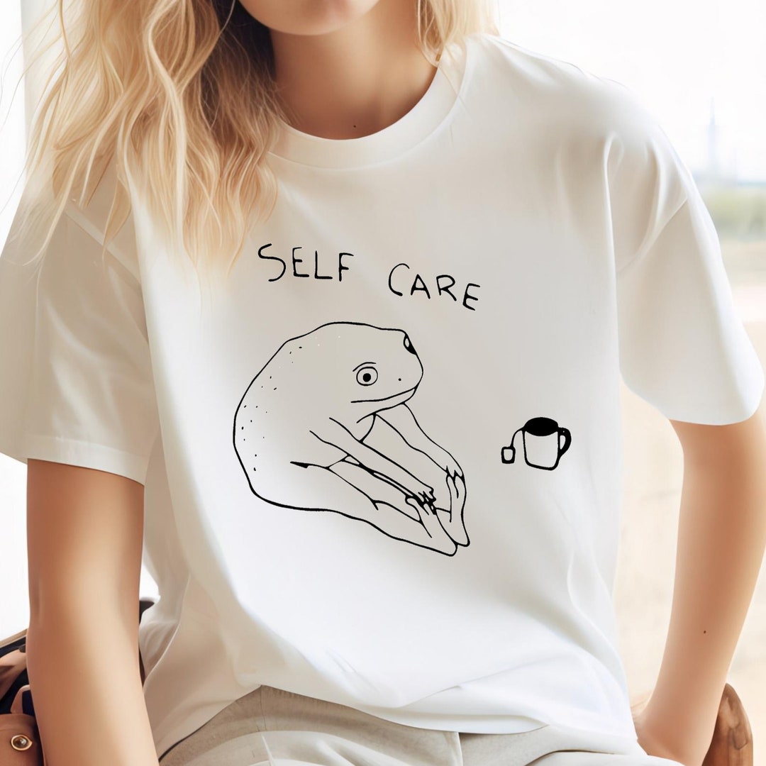 Funny Frog Self Care T-shirt, Funny Frog Self Care Retro T-shirt ...