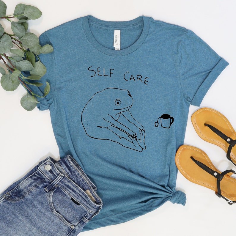 Funny Frog Self Care T-shirt, Funny Frog Self Care Retro T-shirt ...