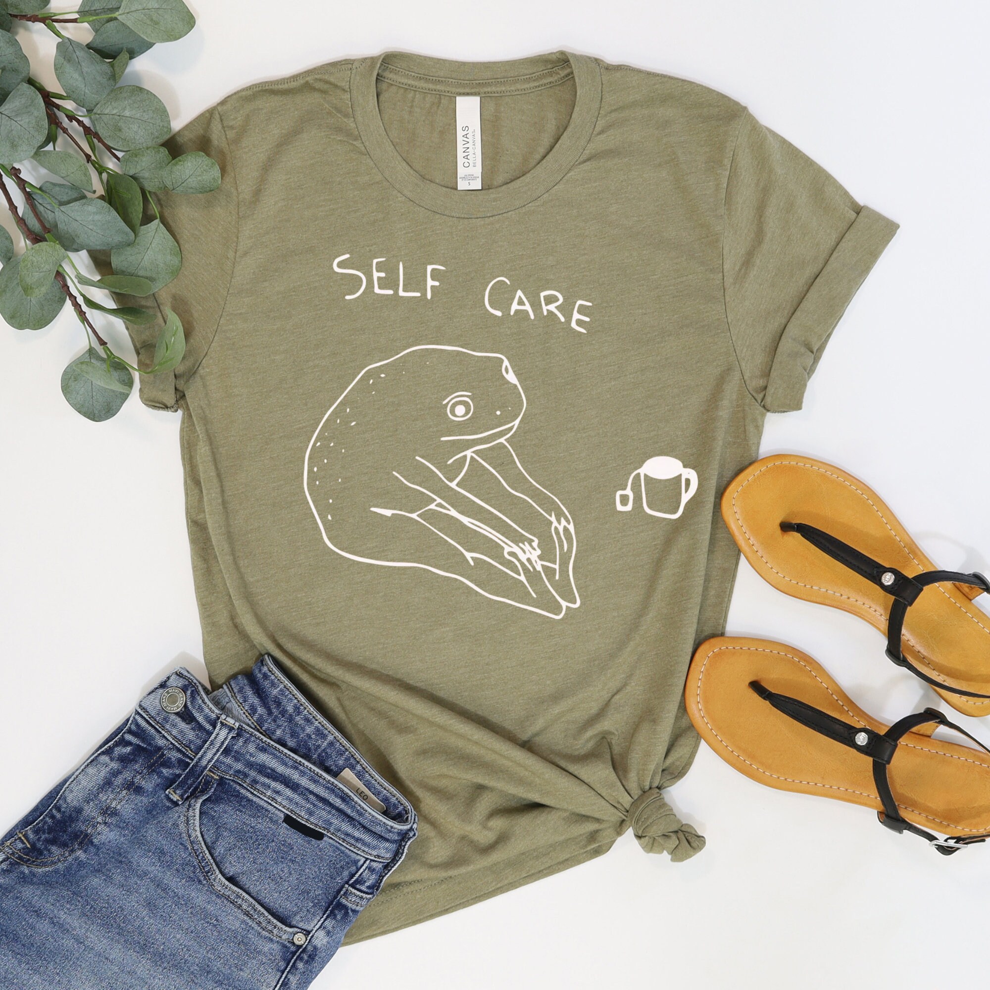 Funny Frog Self Care T-shirt, Funny Frog Self Care Retro T-shirt ...