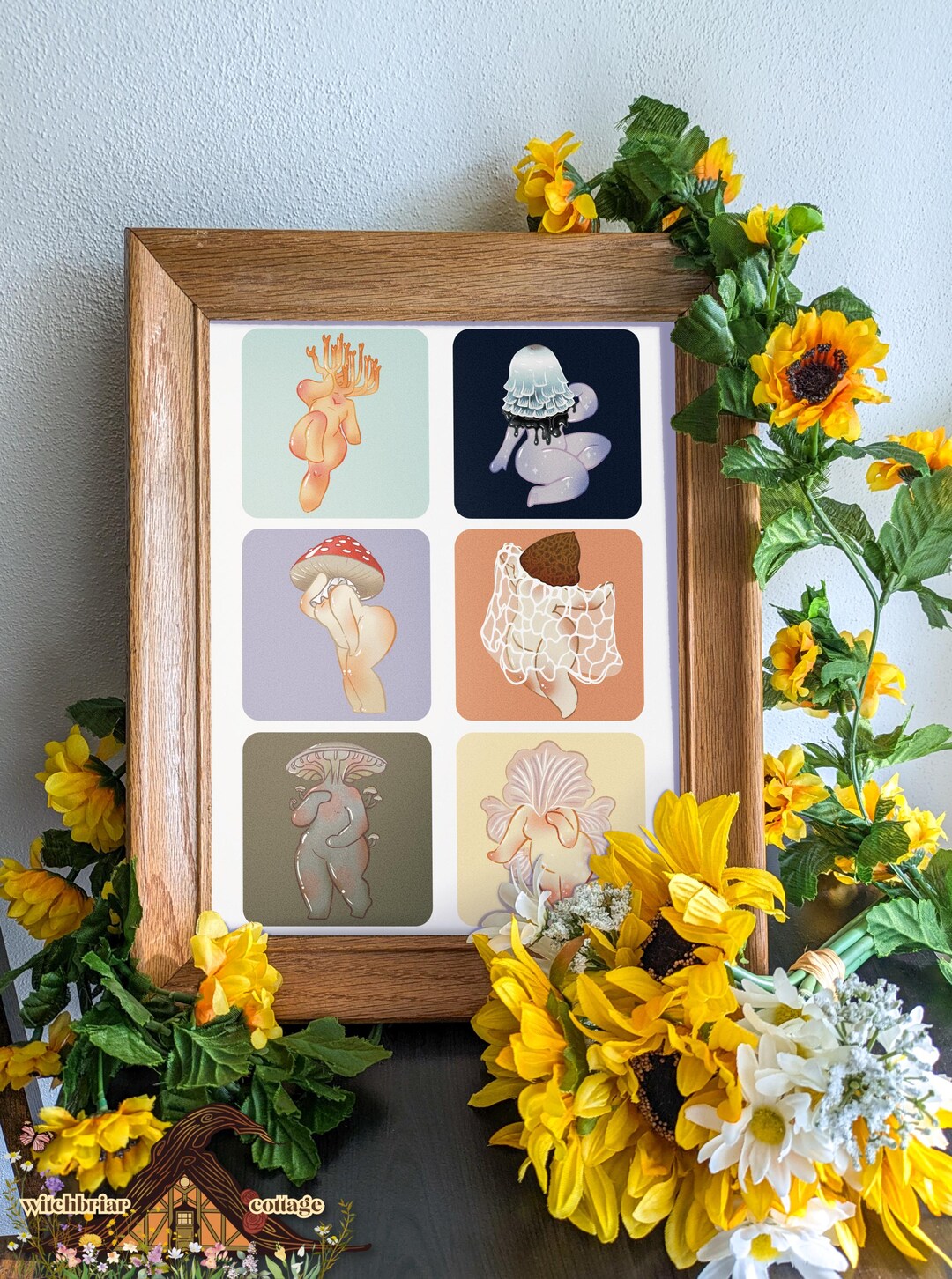 Mushroom Pinup Girls Pop Art Print, Colorful, Retro Wall Art, 8.5"x11 ...