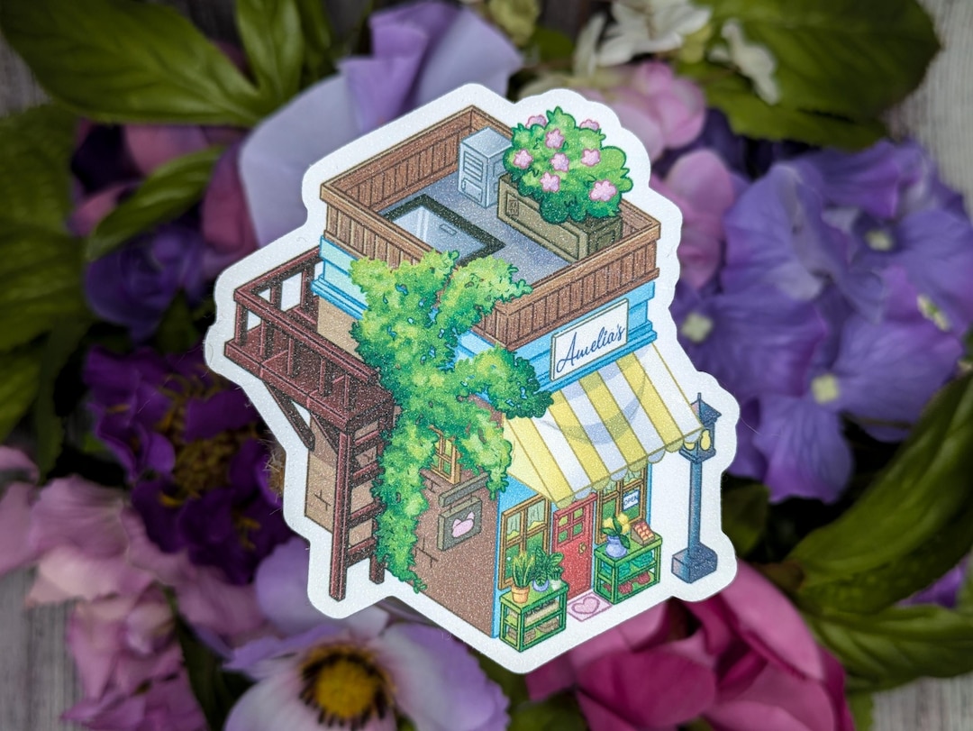 Isometric Flower Shop Sticker for Laptop or Water Bottle - Etsy