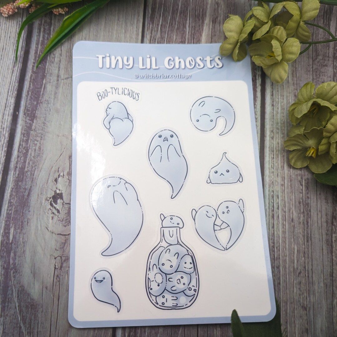 Tiny Little Ghosts Sticker Sheet - Spooky Kawaii Halloween Stickers - Etsy