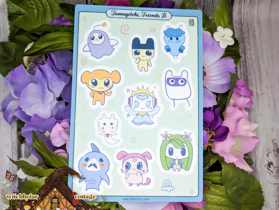 Tama Virtual Pet Friends B Sticker Sheet: Laptop, Water Bottle Decals ...