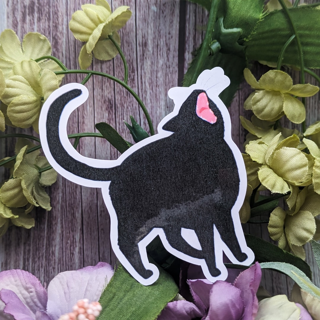 Lucy Screams Yelling Black Cat Sticker for Cats Lovers - Etsy