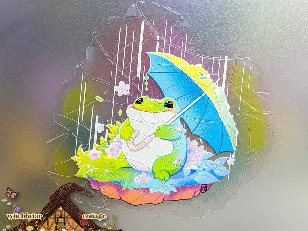 Frog Rain Suncatcher Window Cling, Rainbow Refracting Window Decal - Etsy