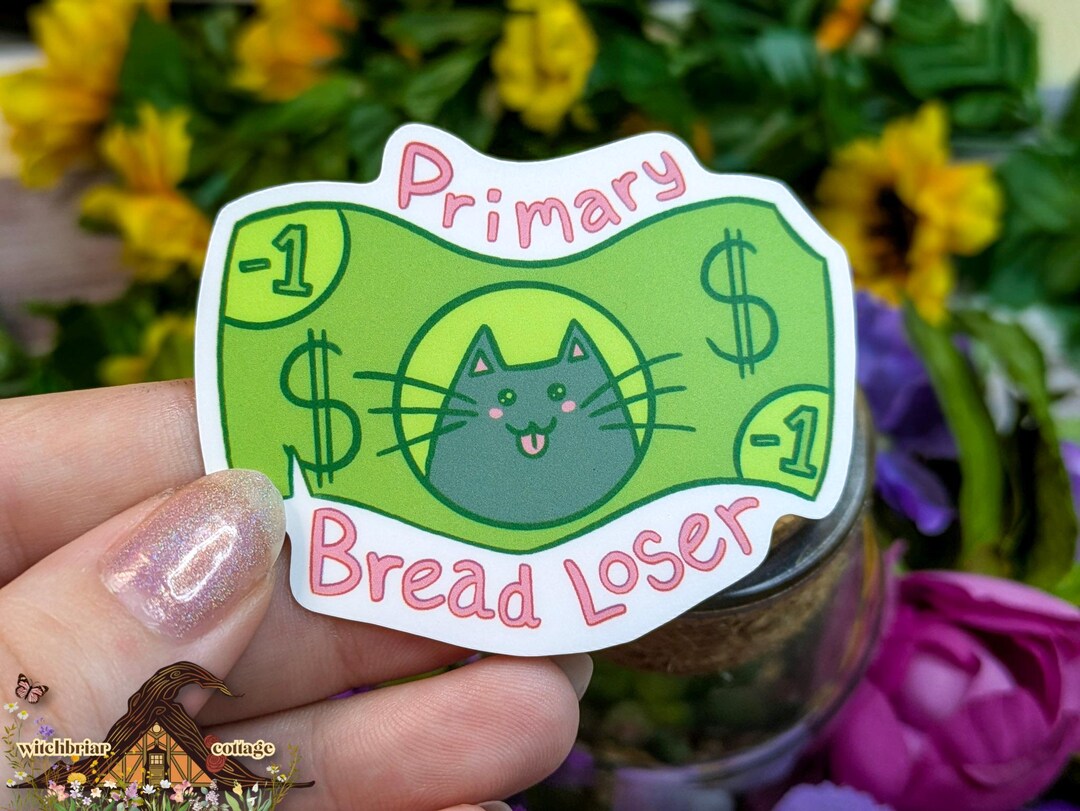 Primary Bread Loser, Silly Cat Vinyl Sticker for Laptop or Tablet - Etsy