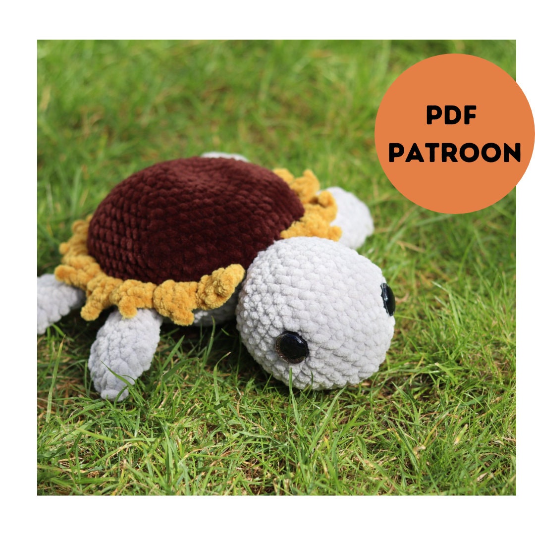 Crochet Pattern Midi Sunflower Turtle Plushie Amigurumi - Etsy