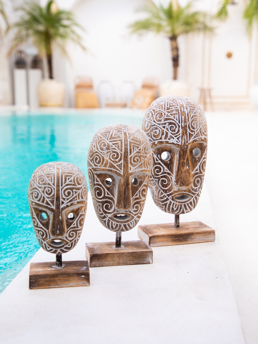 Bali Homedecoratie Houten masker - Etsy België