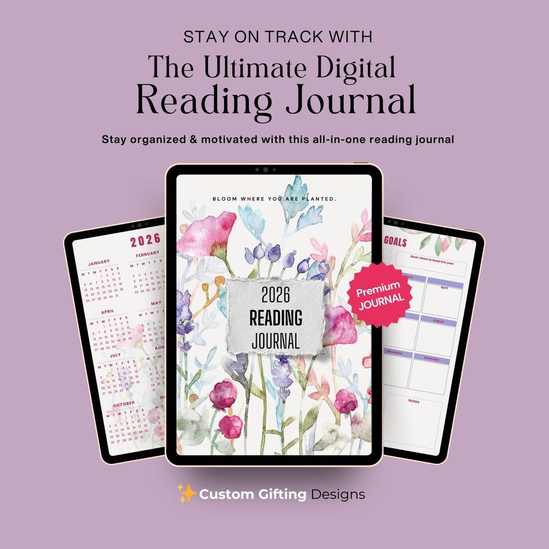 2026 Digital Reading Journal | Book Lover Digital Journal | Hyperlink ...