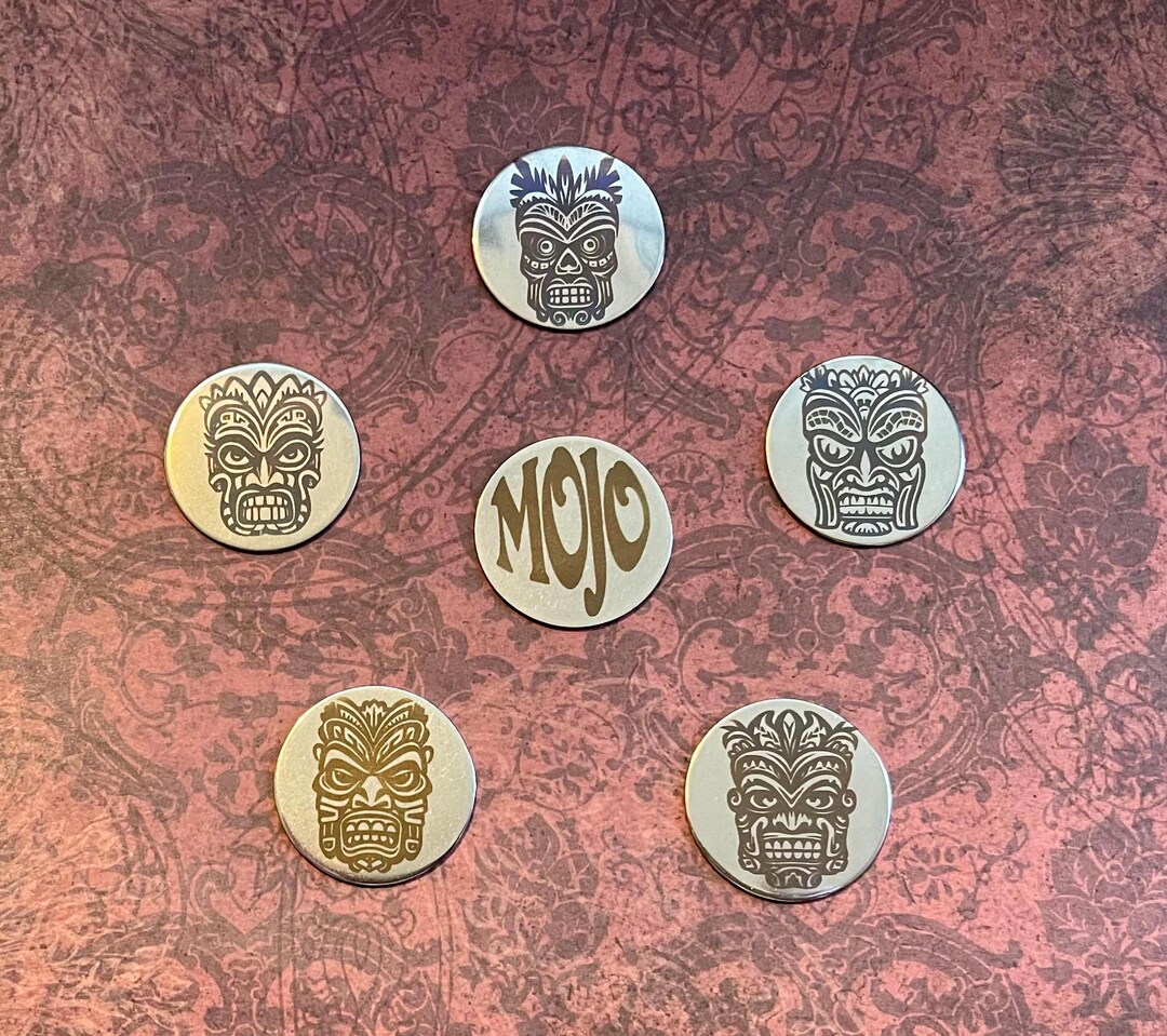 Mojo 5-pack Stainless Steel Tokens for XCC, DCC, and Ttrpgs - Etsy