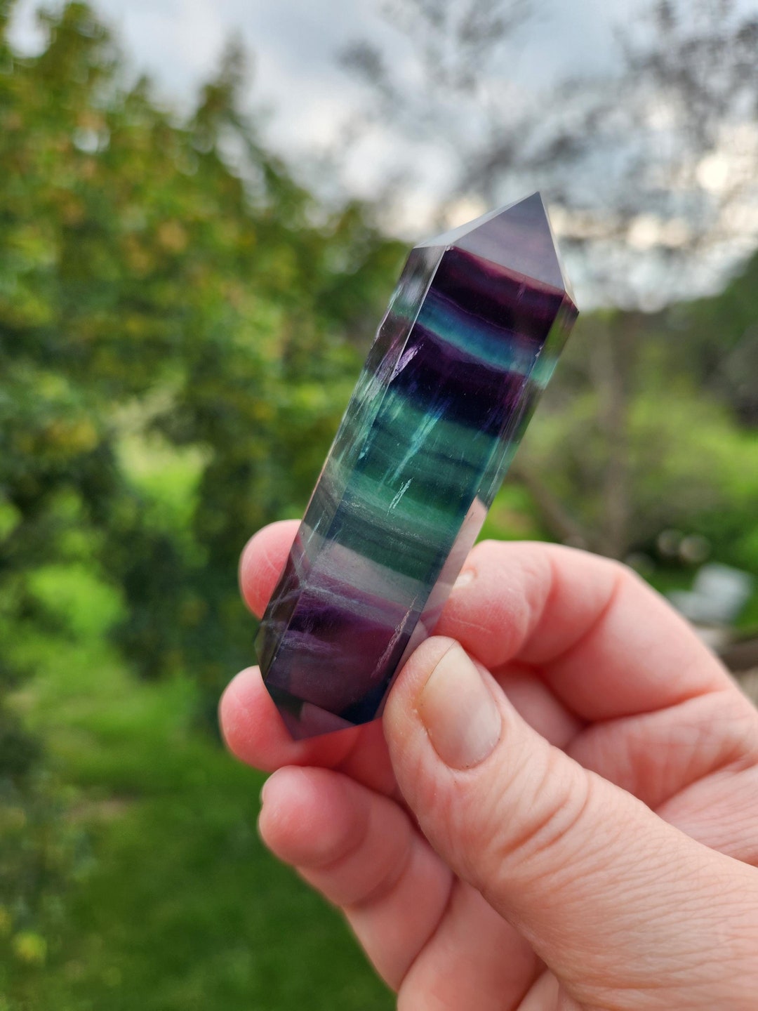 Beautiful Colorful Candy Rainbow Fluorite Crystal DT, Double Terminated ...