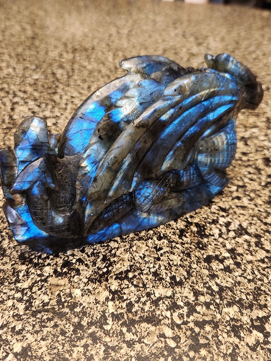 Very Unique & Rare Labradorite Carved Dragon Crystal With Flash, Dnd - Etsy