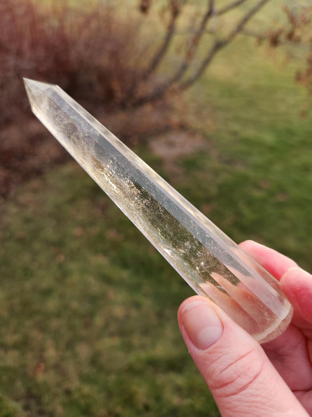 12 Sided Clear Quartz Crystal Vogel With Inclusions, Extractor, Energy ...